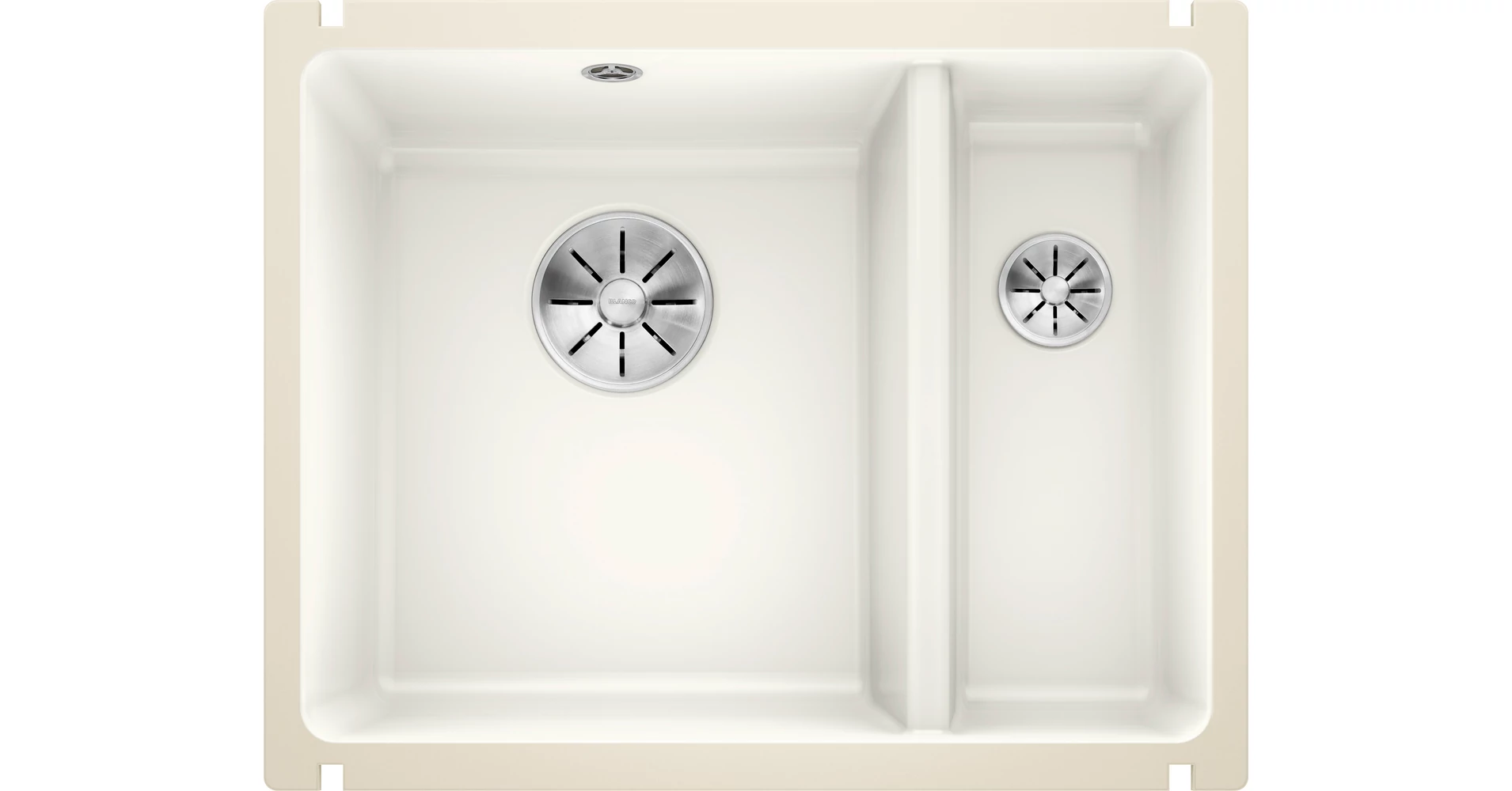 BLANCO SUBLINE 350/150-U CERAMICĂ ALB CRISTAL InFino fără excentric ...